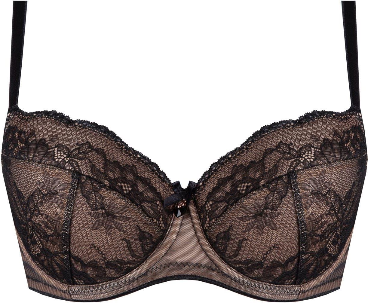 Biustonosz FLAVIA full cup (kolor CZARNY BEŻ, rozmiar 80F) - Ceny i ...