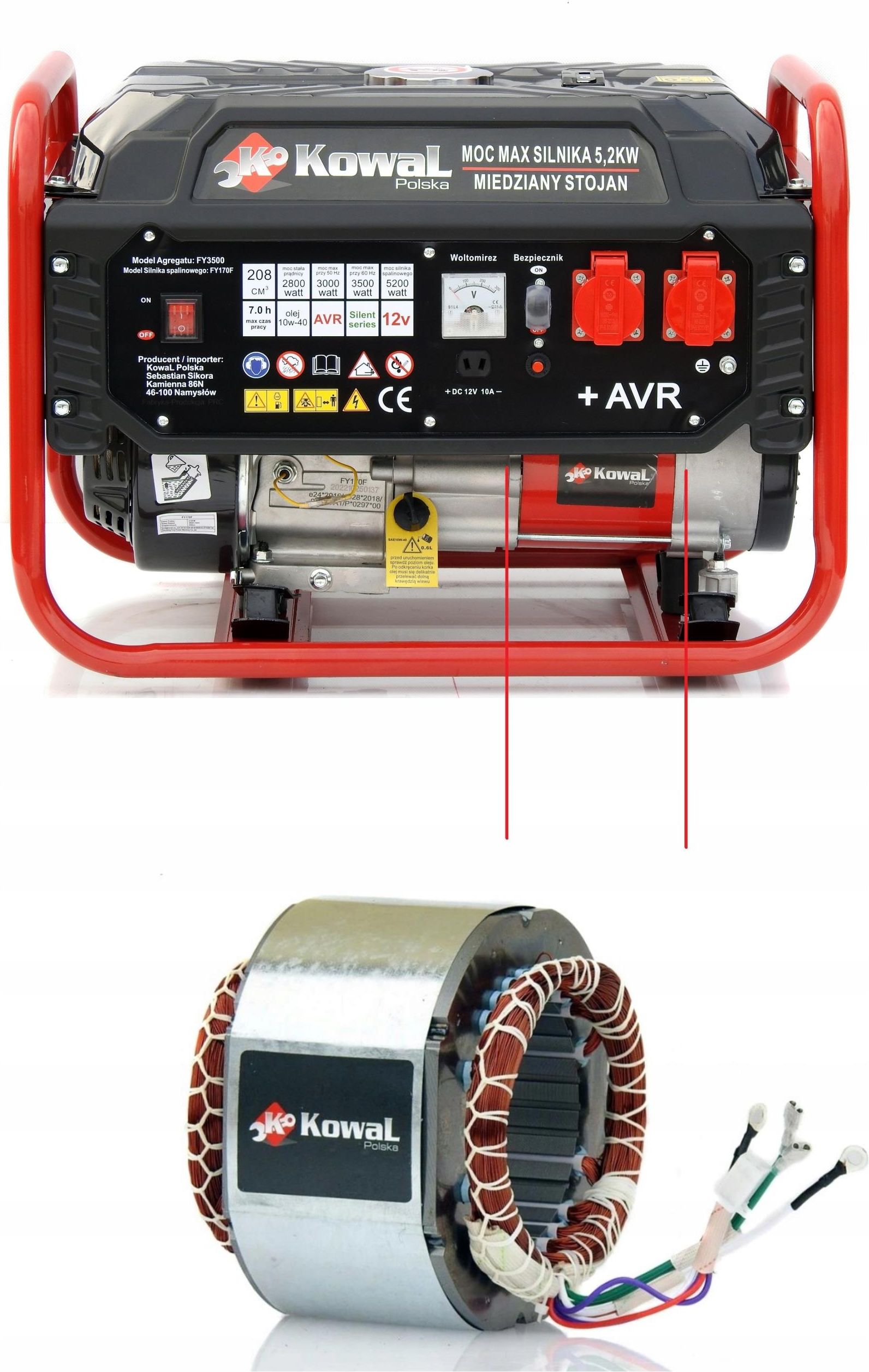 Generator prądu Kowal A1 5,2Kw Avr+ (FY3500) - Opinie i ceny na Ceneo.pl