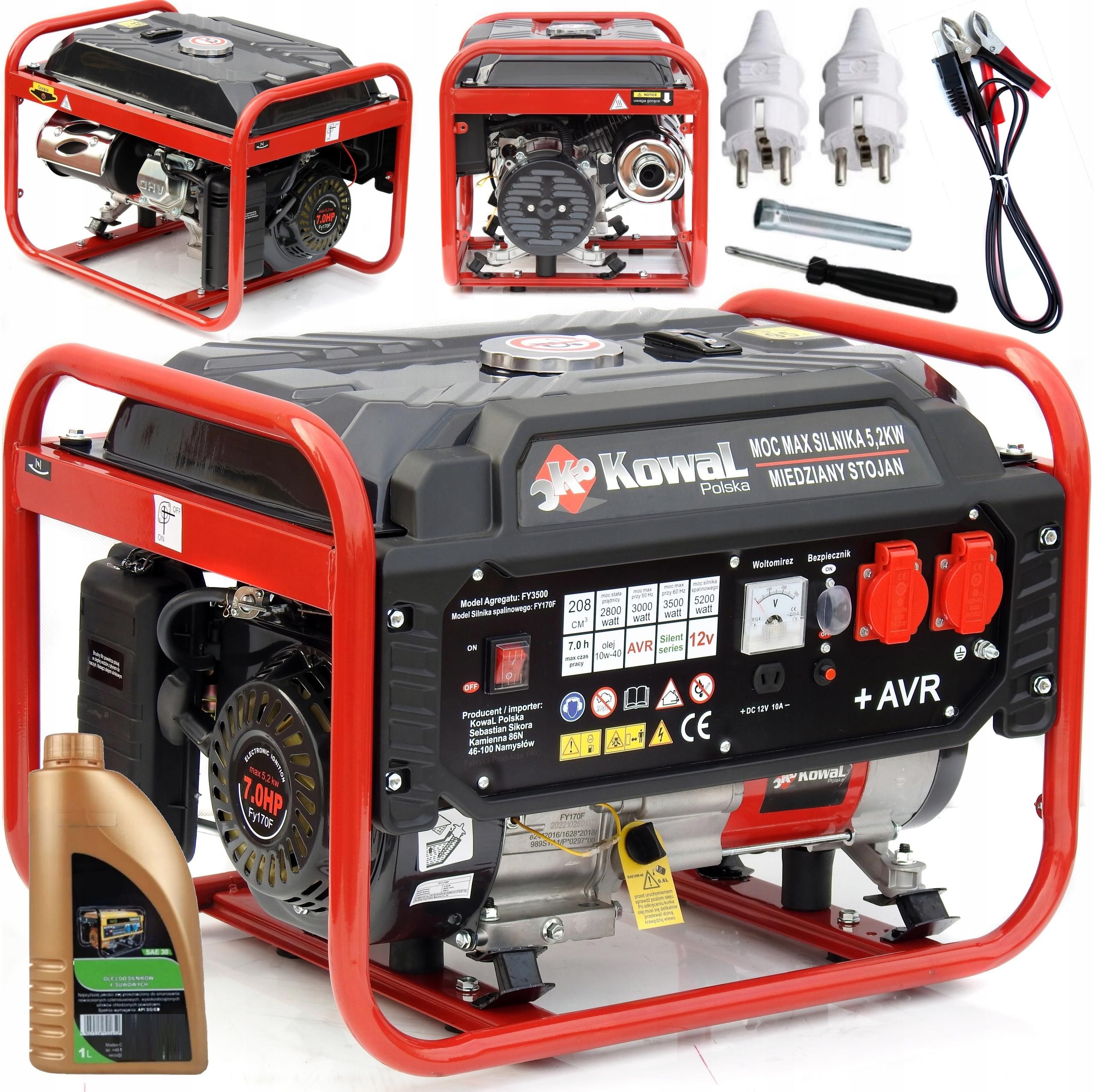 Generator prądu Kowal A1 5,2Kw Avr+ (FY3500) - Opinie i ceny na Ceneo.pl
