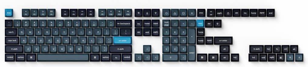 Keychron Double Shot Ksa Pbt Keycap Full Set Dark Gray And Grayish Blue ...