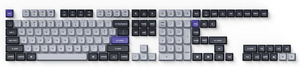 Keychron Double Shot Ksa Pbt Keycap Full Set Gray And Silver (PBT46 ...