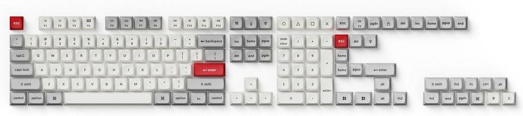 Keychron Double Shot Ksa Pbt Keycap Full Set Light Gray And White ...