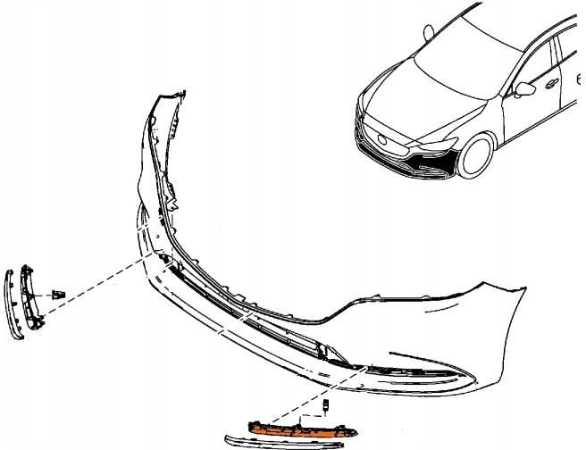 Listwa na zderzak Mazda Wspornik Dolnej Listwy Zderzaka Przód 6 Gj/Gl ...