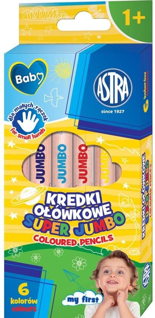Kredki Ołówkowe Okrągłe Super Jumbo Astra Baby 6 Kolorów - Ceny i ...