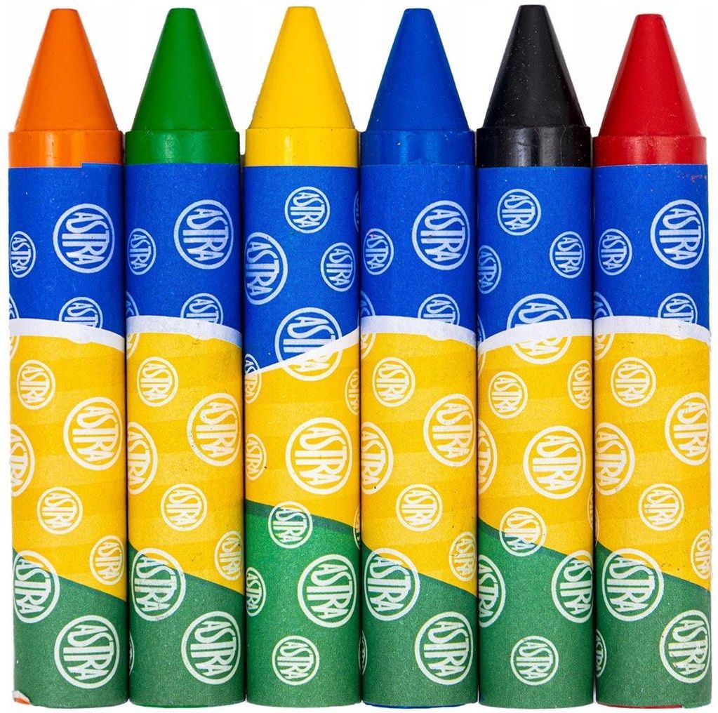 Kredki Świecowe Okrągłe Super Jumbo Astra Baby 6 Kolorów 14/85Mm - Ceny ...