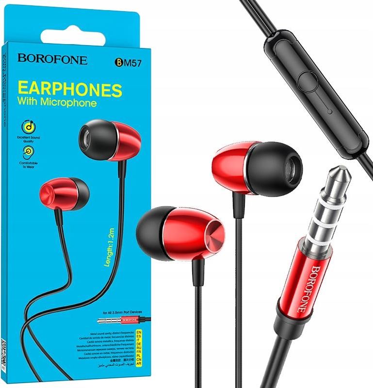Słuchawki Borofone 2010WZQ01KXT Czerwony - Opinie i ceny na Ceneo.pl