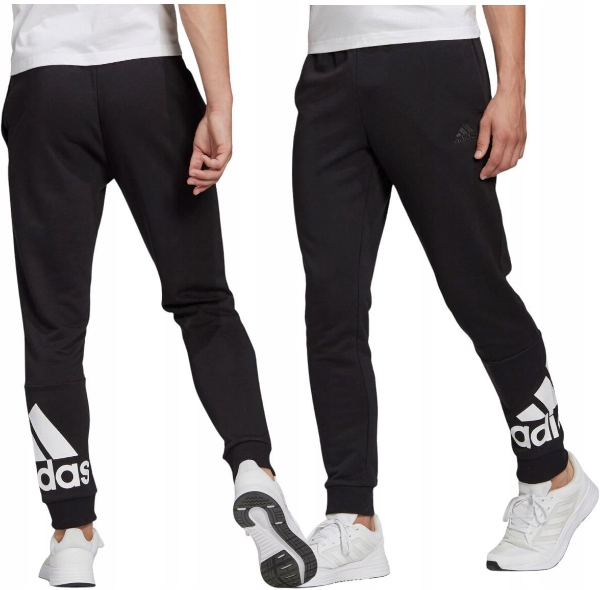 Spodnie Dresowe Męskie Adidas Bawełniane Czarne Dresy Ocieplane 3XL ...