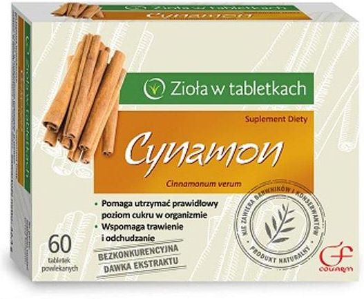 Zioła w tabletkach Cynamon 60 tabletek - Opinie i ceny na Ceneo.pl