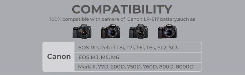 K&F Zestaw Ładowarka + 2x Bateria Akumulator LP-E17 Canon EOS RP 750D ...