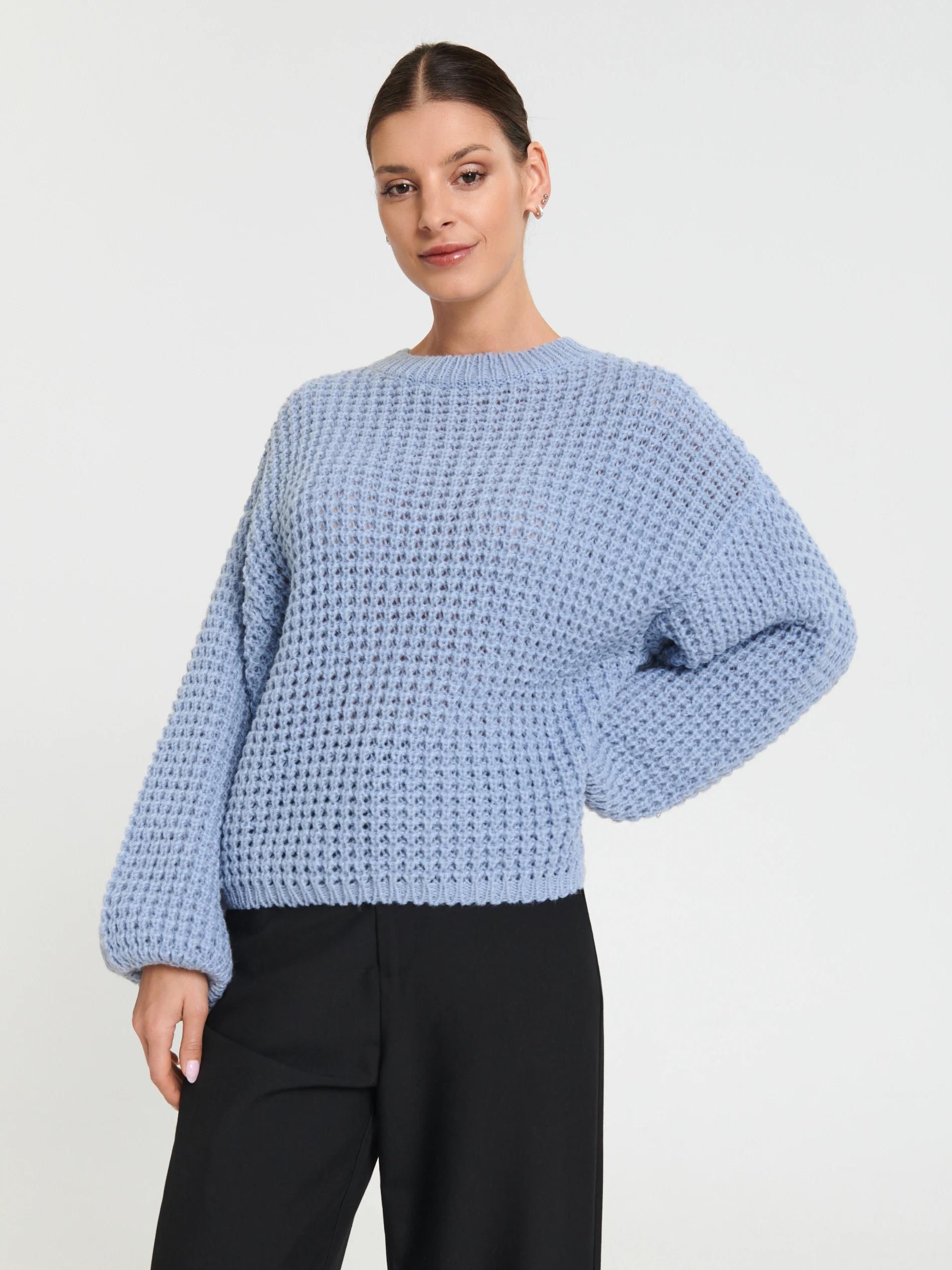 Sinsay - Sweter ażurowy - Niebieski - Ceny i opinie - Ceneo.pl