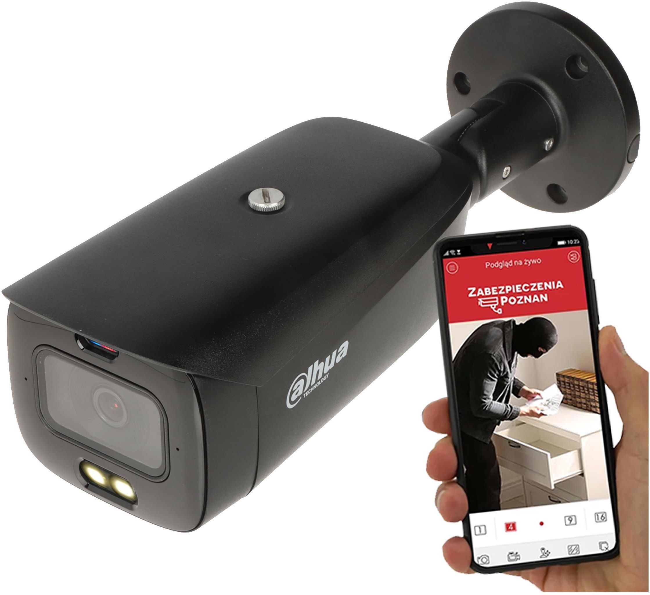 Kamera przemysłowa Dahua Kamera Ip Ipc-Hfw3849T1-As-Pv-0280B-S4-Black 8Mpx Tioc Full-Color 4K ...