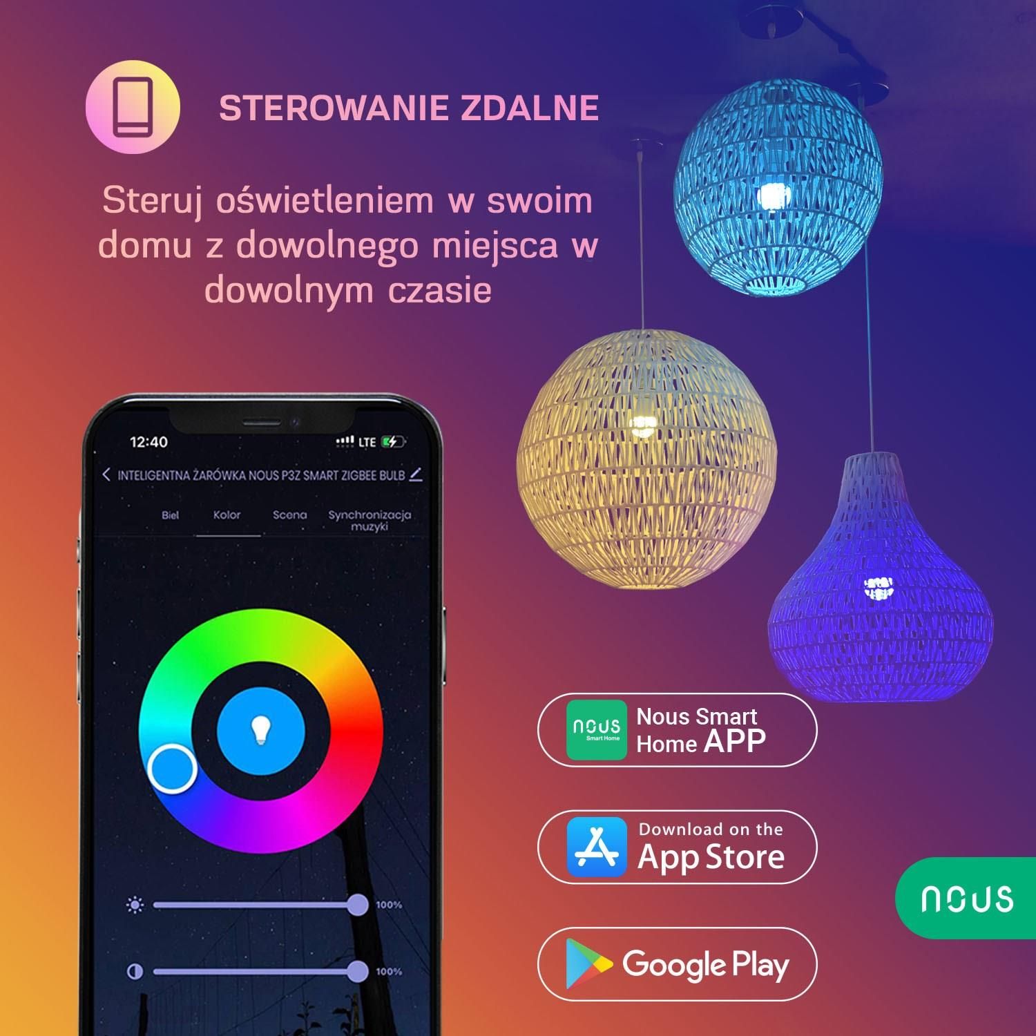 System domotyki Nous Inteligentna żarówka P3Z Smart ZigBee Bulb E27 ...