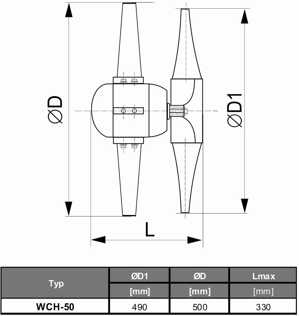Tywent Wentylator Kominowy WCH-50 3F - 9900m3/h - FI 500mm - Opinie i ...
