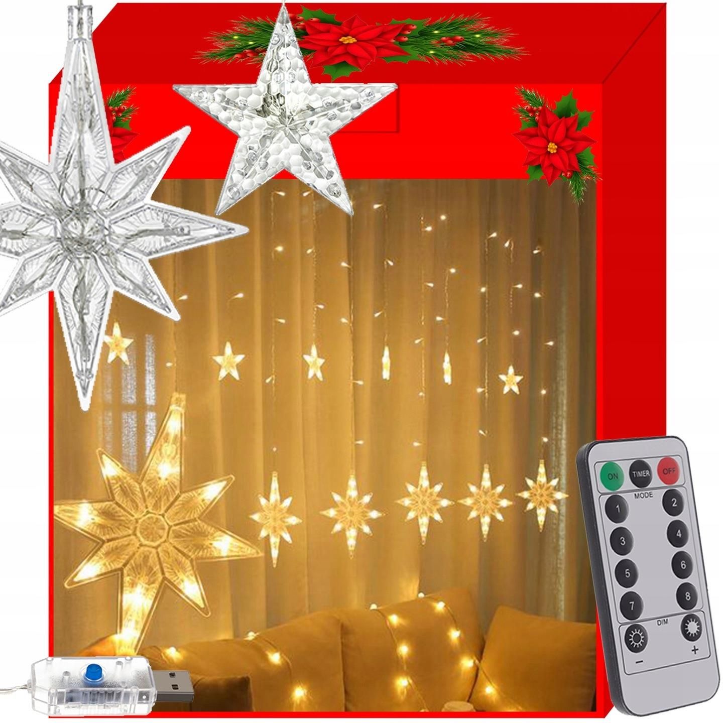 Malatec Kurtyna Świetlna Led Lampki Choinkowe Sople +Pilot 174Afdb6 ...