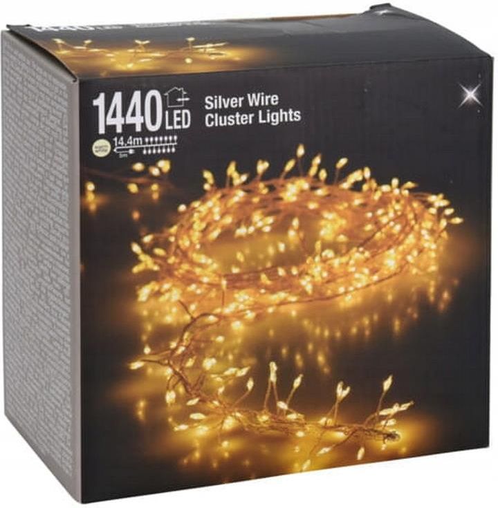 Koopman International Lampki 1440Led 14,4 Metra Cluster Ryż Ciepły ...