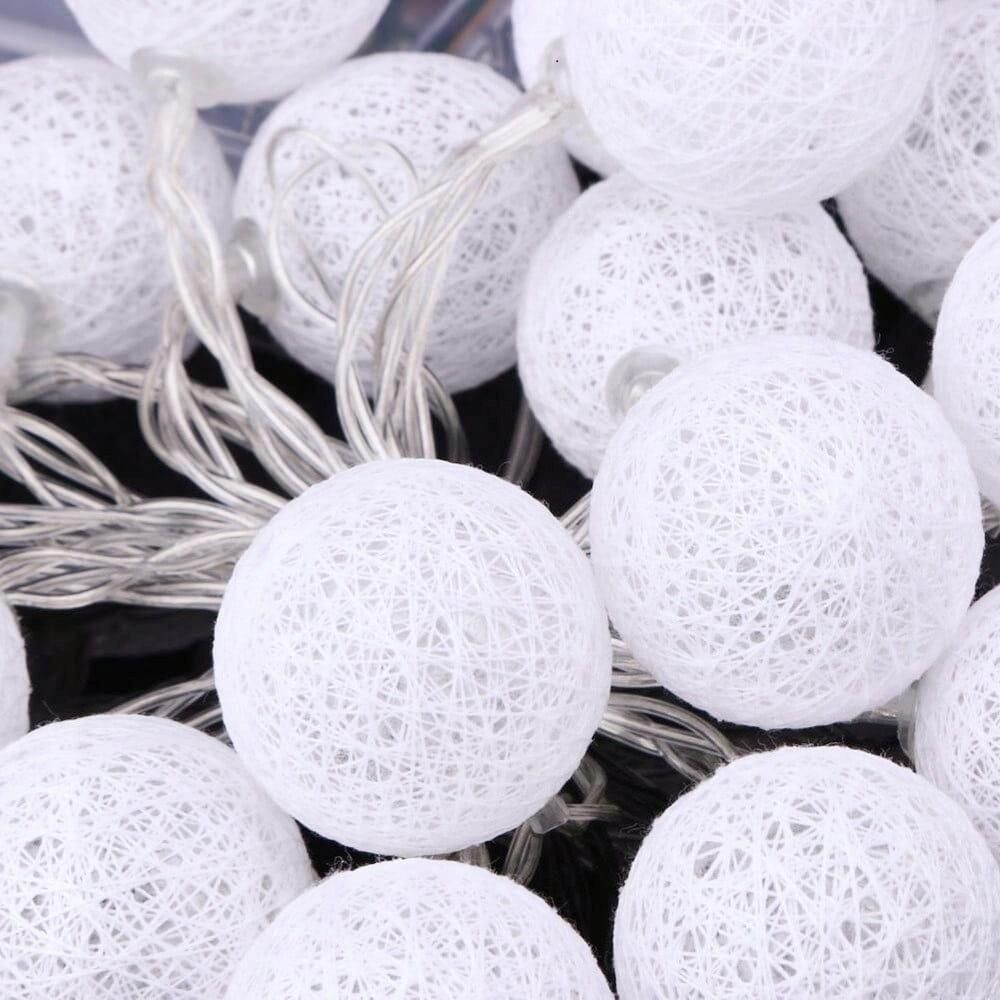 Lampki Led Cotton Balls Sznur Świetlny Girlanda Biały 20 Szt. 5,85M ...