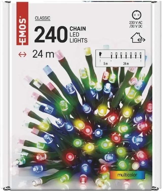 Emos Lampki Choinkowe Xmas Classic Timer 6W 240Led 24M Ip44 Multikolor ...