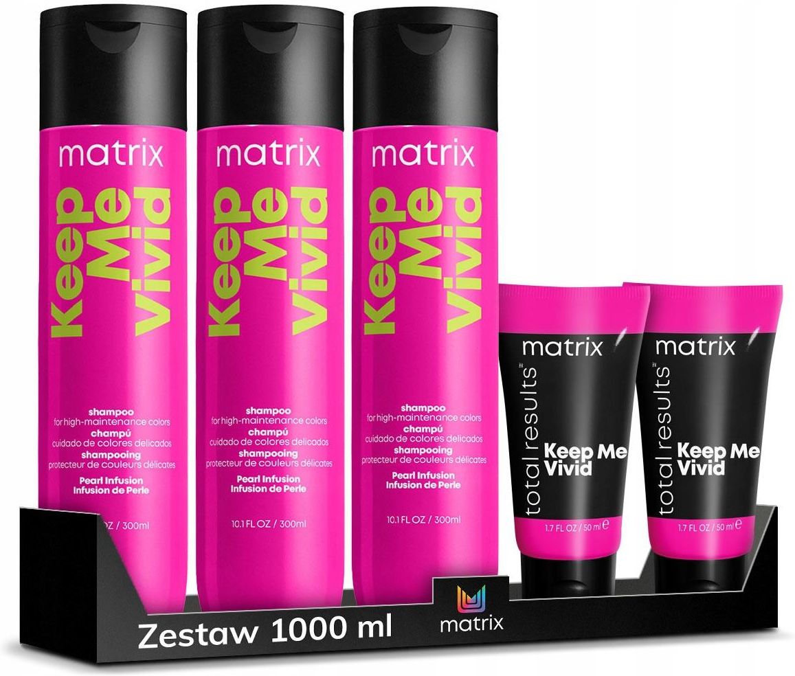 Matrix Zestaw Keep Me Vivid 1000 Ml Szampon Do Włosów 300Ml X3 Odżywka ...