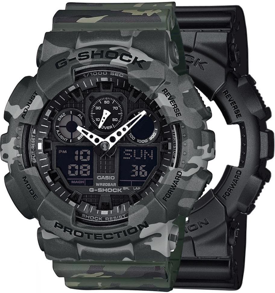 Casio G-SHOCK SET GA-100-1A1ER + BEZEL 10507071 + PASEK 10561429 ...