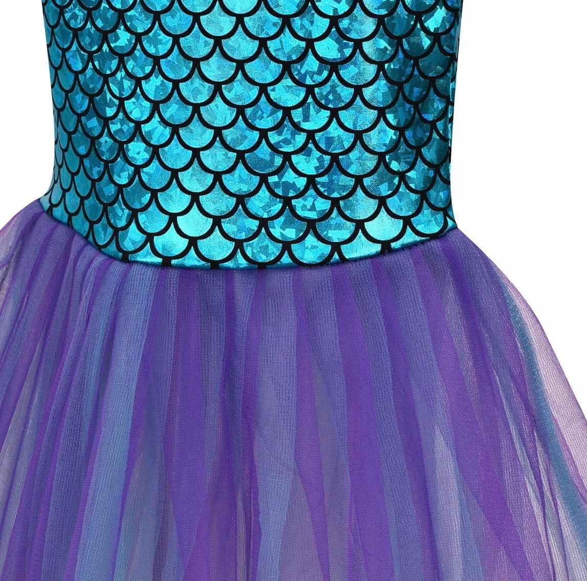 Strój Mała Syrenka Arielka Syrena Bal Kostium Zestaw Korona Peruka 122-128 - Ceny i opinie ...