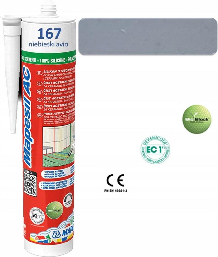 MAPEI SILIKON MAPESIL 180 NIEBIESKI AVIO 310 ml. - Opinie i ceny na ...