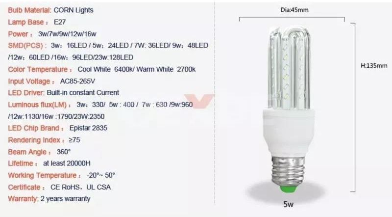 Żarówka diodowa E27 CORN LED 3W biała zimna - Opinie i atrakcyjne ceny na Ceneo.pl