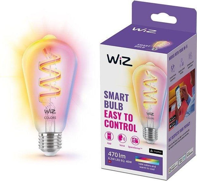 WiZ Wi-Fi BLE ST64 E27 922-65 RGB CL 1PF/6 (929003267301) - Opinie i atrakcyjne ceny na Ceneo.pl