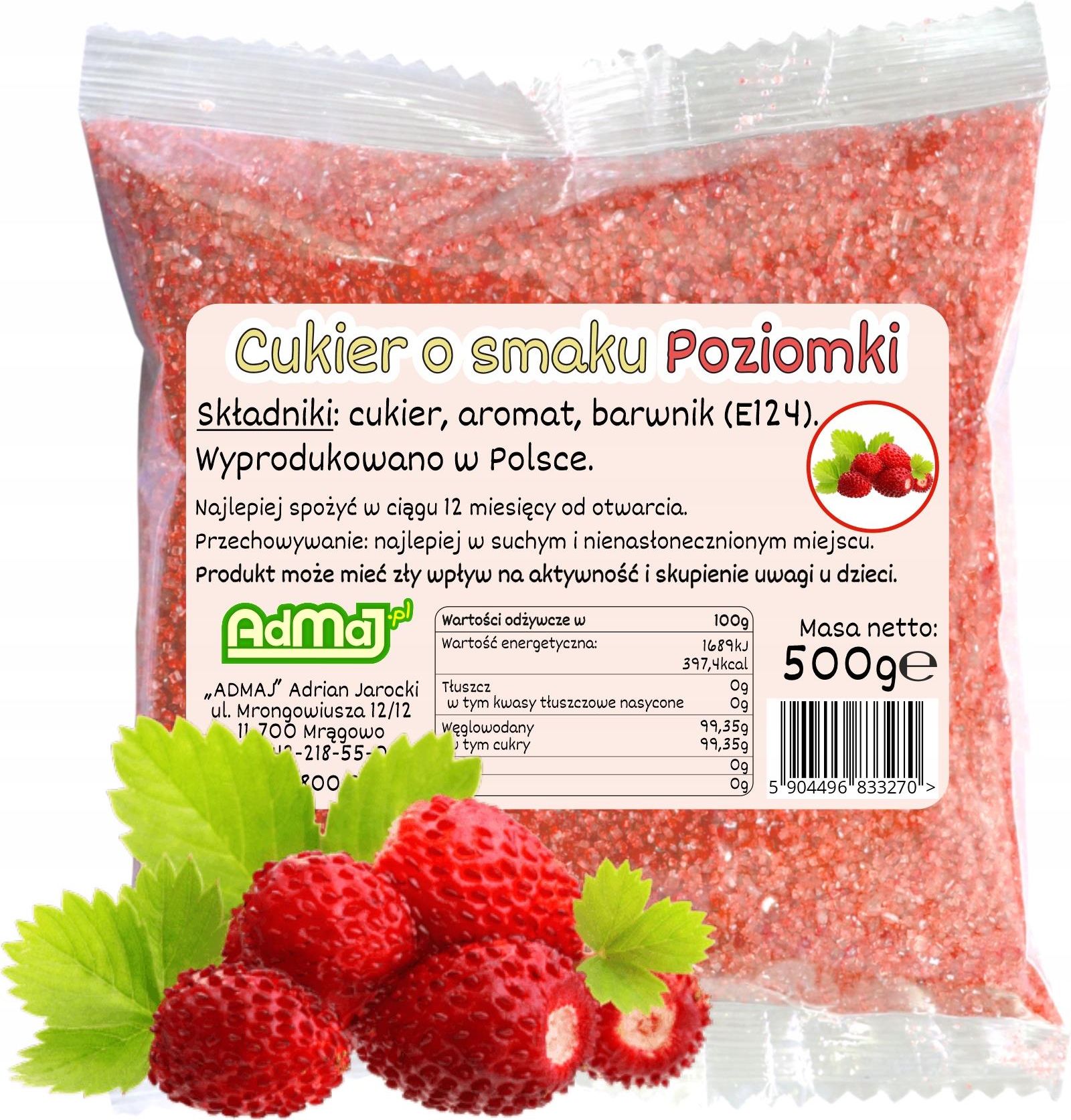 Admaj Cukier 0,5kg Do Waty Cukrowej Poziomka Czerwony 500g Saszetka ...