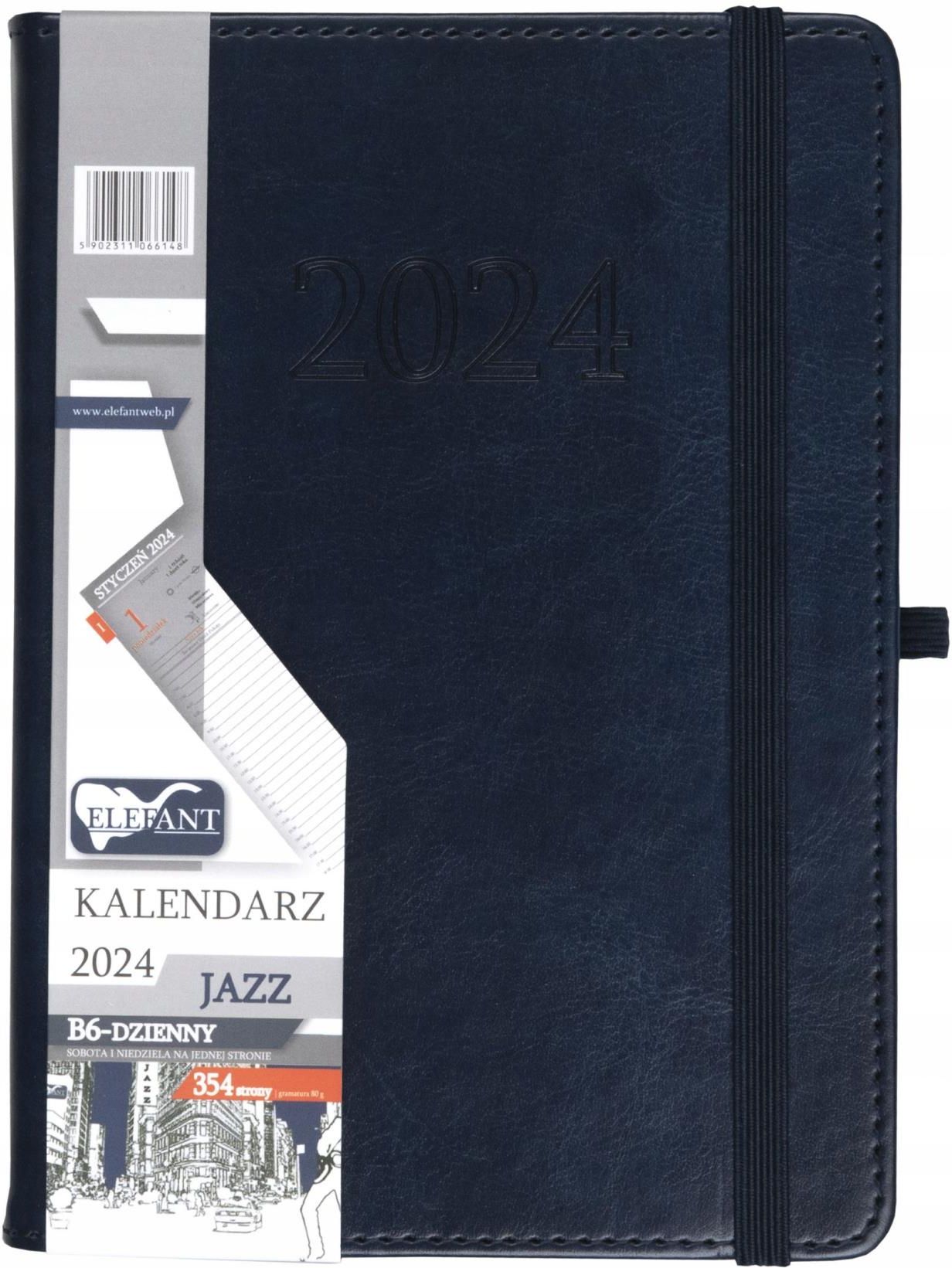 Kalendarz 2024 Jazz B6 Dzienny, Granatowy - Ceny i opinie - Ceneo.pl
