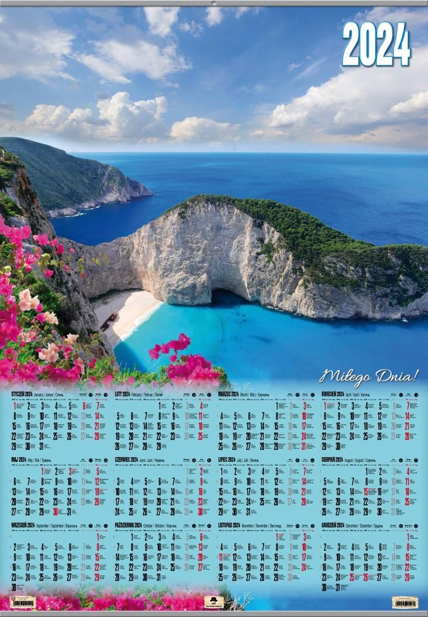 Kalendarz Plakatowy 2024 B1 Ścienny Duży Z Imieninami Lakierowany Zakhyntos - Ceny i opinie ...