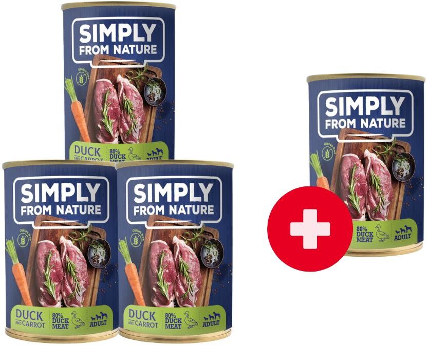 Karma Simply From Nature Mokra Karma Dla Psa Kaczka Z Marchewką 4X400G ...