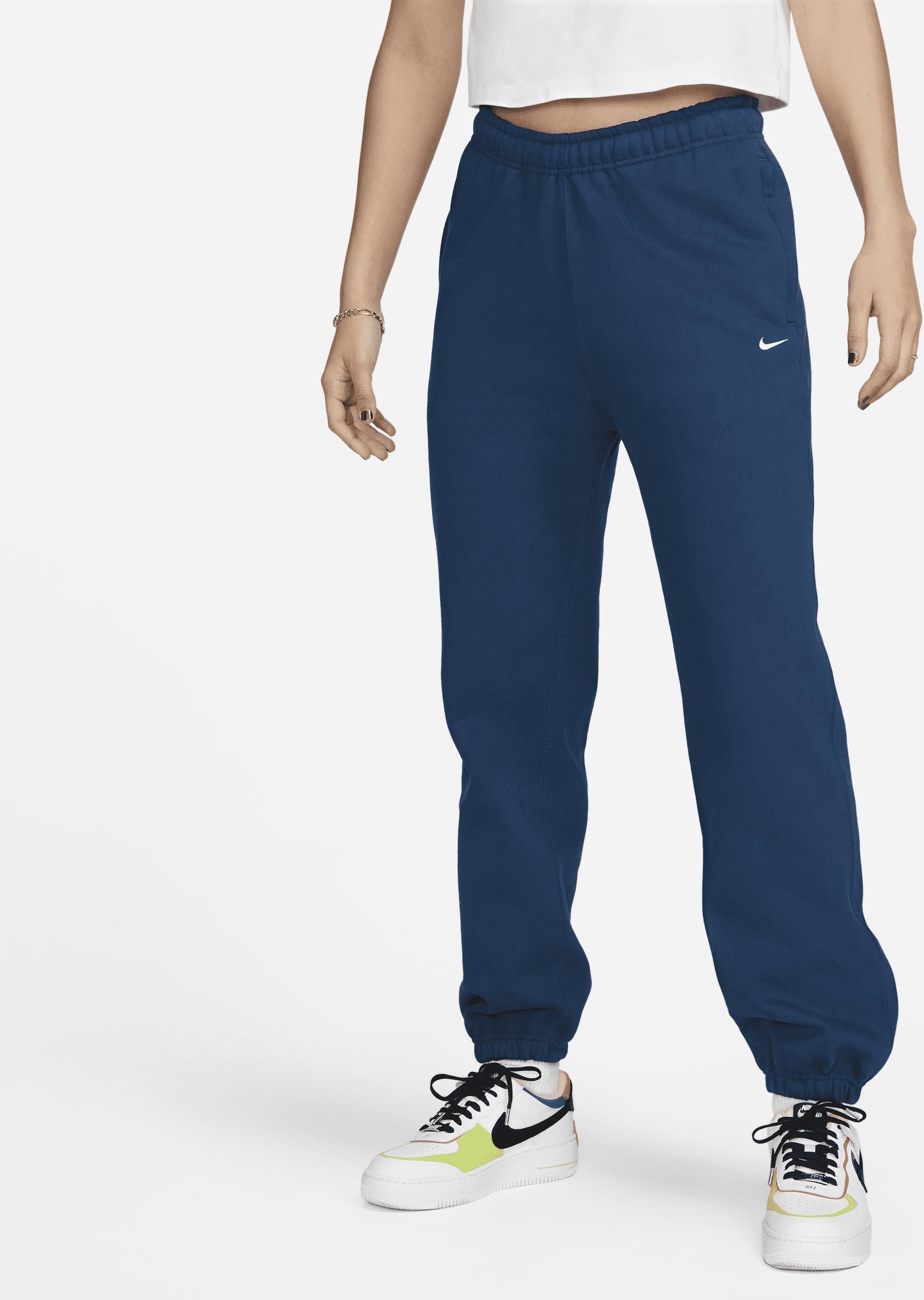 Damskie spodnie z dzianiny Nike Solo Swoosh - Niebieski - Ceny i opinie ...