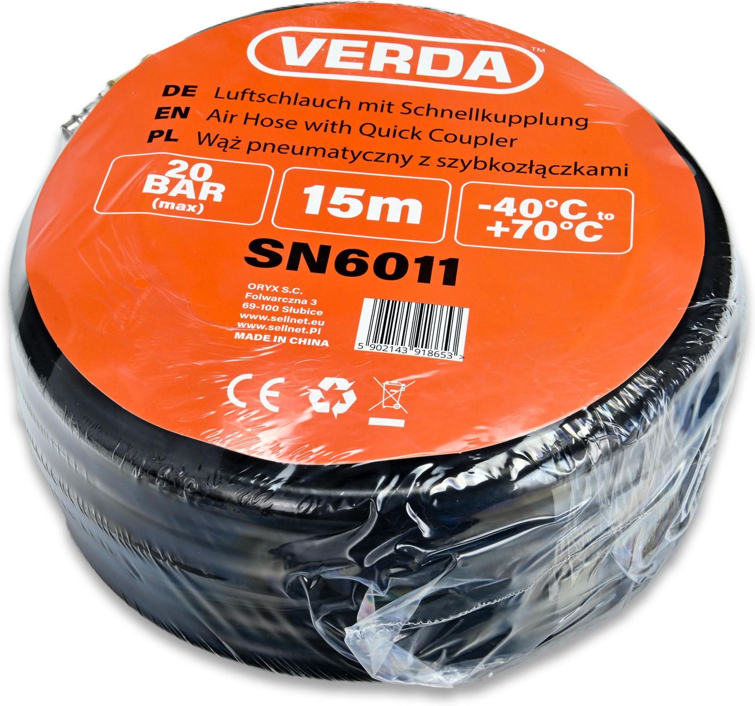 Verda Wąż Przewód Gumowy Pneumatyczny 15M Do Kompresora (SN6011 ...