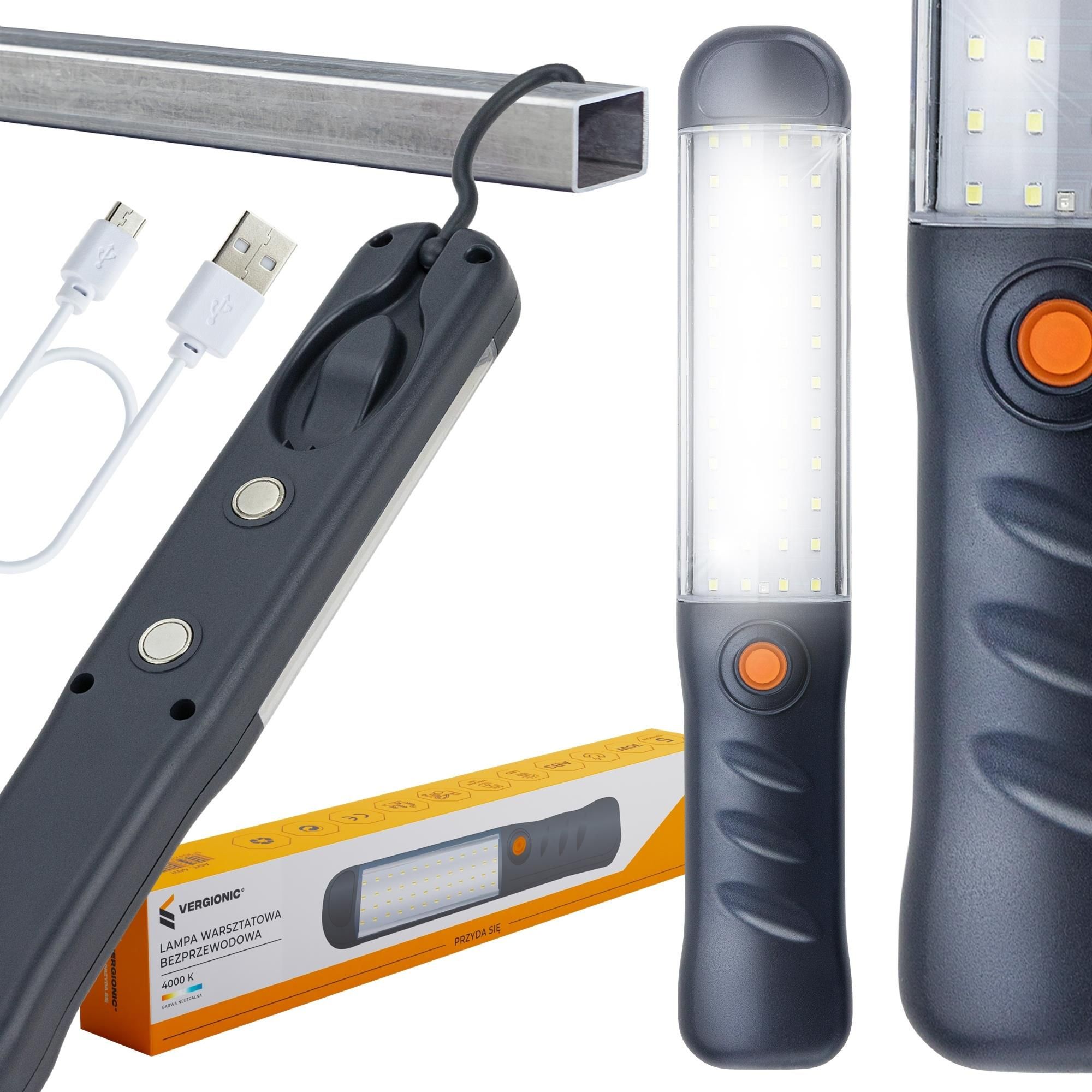 Lampa warsztatowa Vergionic Lampa Warsztatowa Latarka Garażowa Led Usb ...