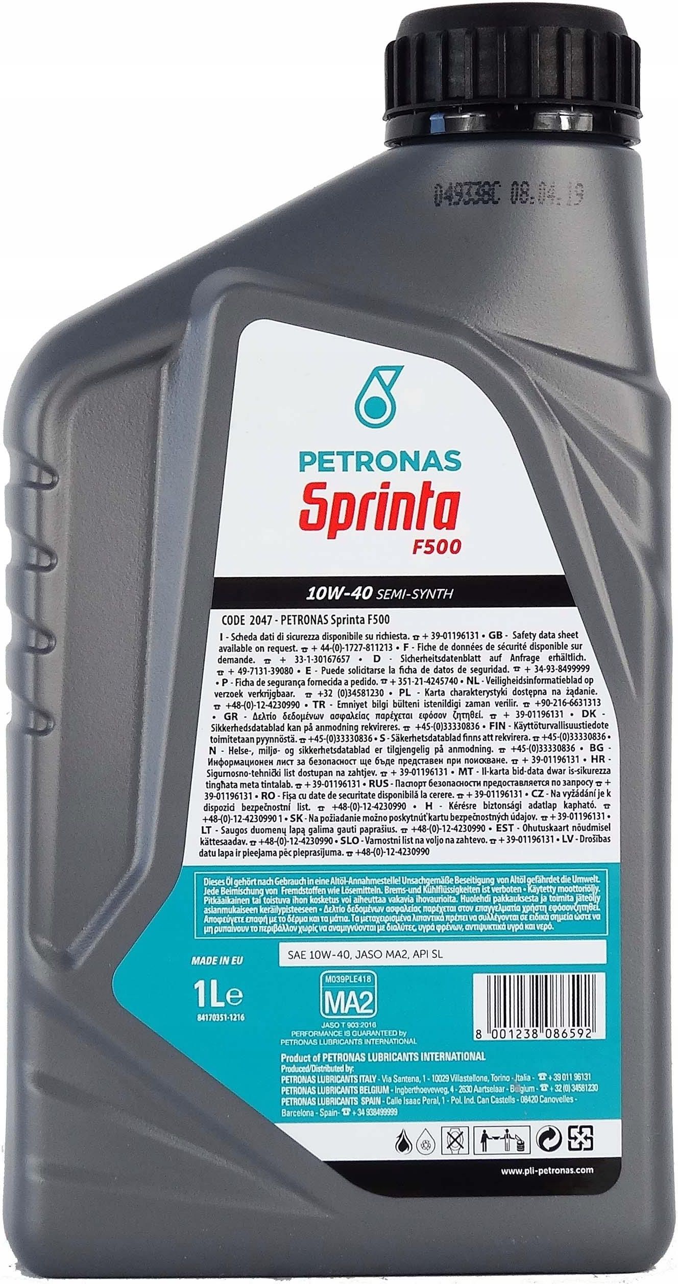 Petronas Sprinta 4T F500 10W40 1l - opinie i ceny na Ceneo.pl