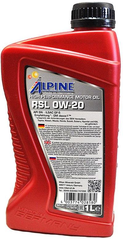 Alpina Alpine Rsl 0W20 1l - opinie i ceny na Ceneo.pl