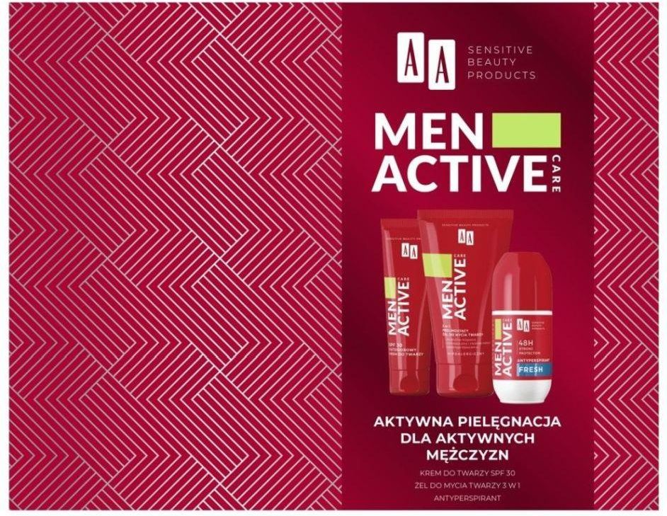 Aa Men Active Zestaw Krem Outdoorowy Spf30 50ml + Żel Do Mycia Twarzy ...