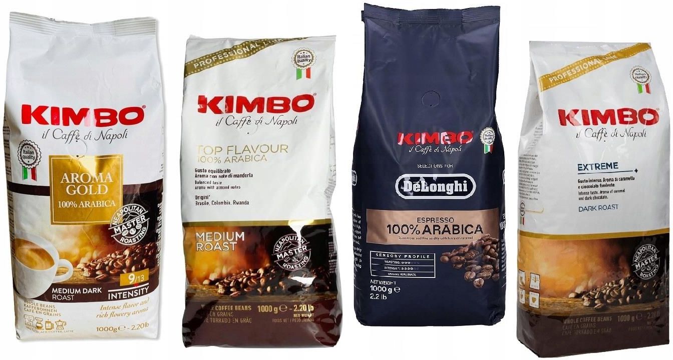 Kawa Kimbo Aroma Gold/Top Flavour/De'Longhi Kimbo Espresso 100% Arabica ...