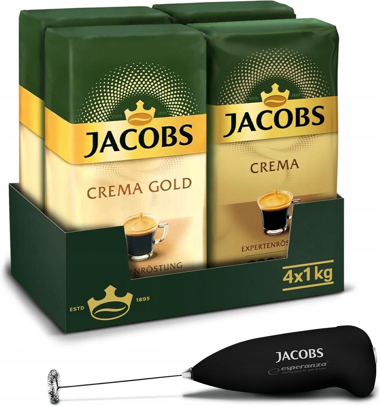 Kawa Jacobs Crema Gold/Crema Ziarnista 4X1kg - Ceny i opinie - Ceneo.pl