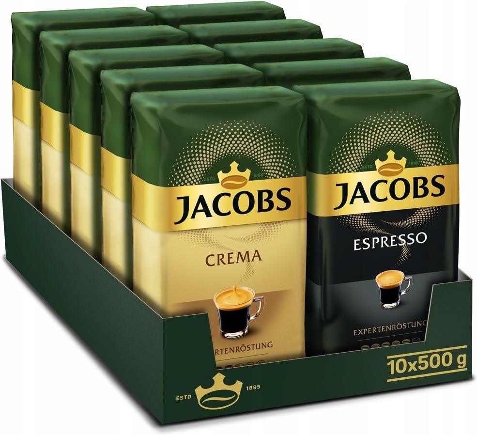Kawa Jacobs Crema/Espresso Ziarnista 10X500g - Ceny i opinie - Ceneo.pl