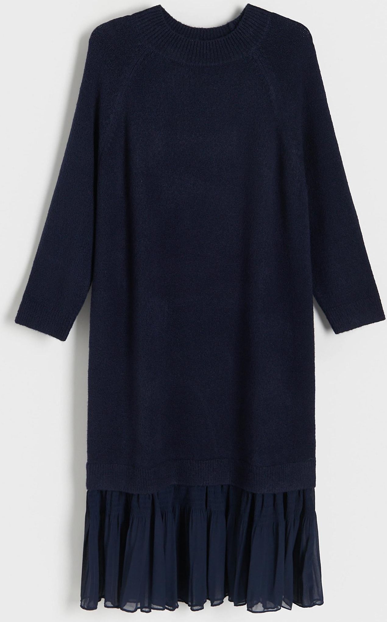 Reserved Dlugi Sweter Z Falbaną Granatowy - Ceny i opinie - Ceneo.pl