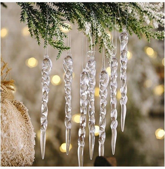 Zestaw Sopli Wiszących Sople Na Choinkę 12 Sztuk Boże Narodzenie 12,5 ...