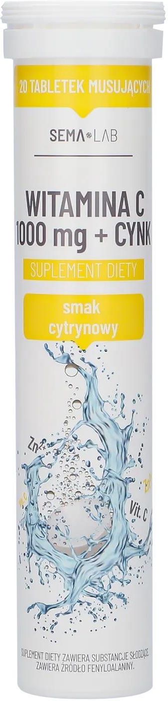 Laboratoria Gemini Sema Lab Witamina C 1000 Mg + Cynk Smak Cytrynowy ...