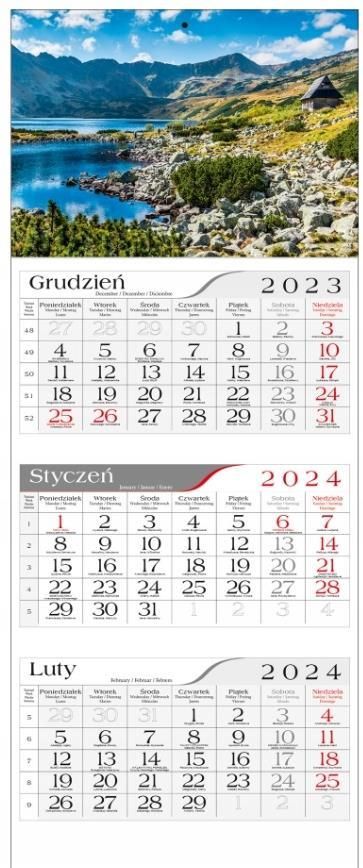 Kalendarz Trójdzielny Crux 2024 Dolina 5 Stawów Polskich Gm-407-T11-Biały /Gm-407-T11-Biały ...