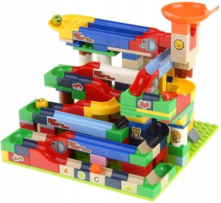 Jokomisiada Klocki Tor Kulkowy Labirynt Dla Kulek Zestaw Kulodrom ...