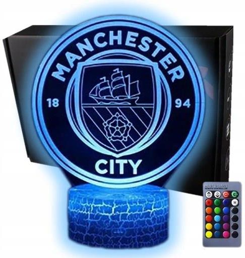 Lampka 3D nocna led usb + pilot Manchester City LAMPKA DLA FANA PREZENT ...