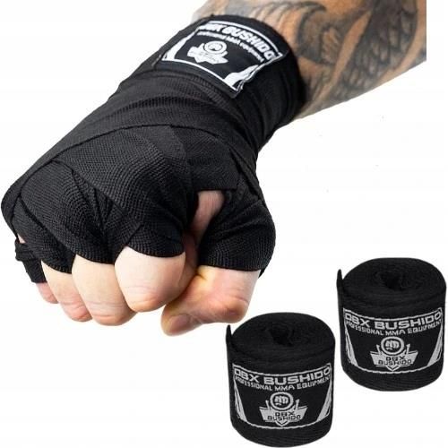 BUSHIDO BANDAŻE BOKSERSKIE OWIJKI TAŚMY MMA 4 M. BANDAŻE DO TRENINGU ...