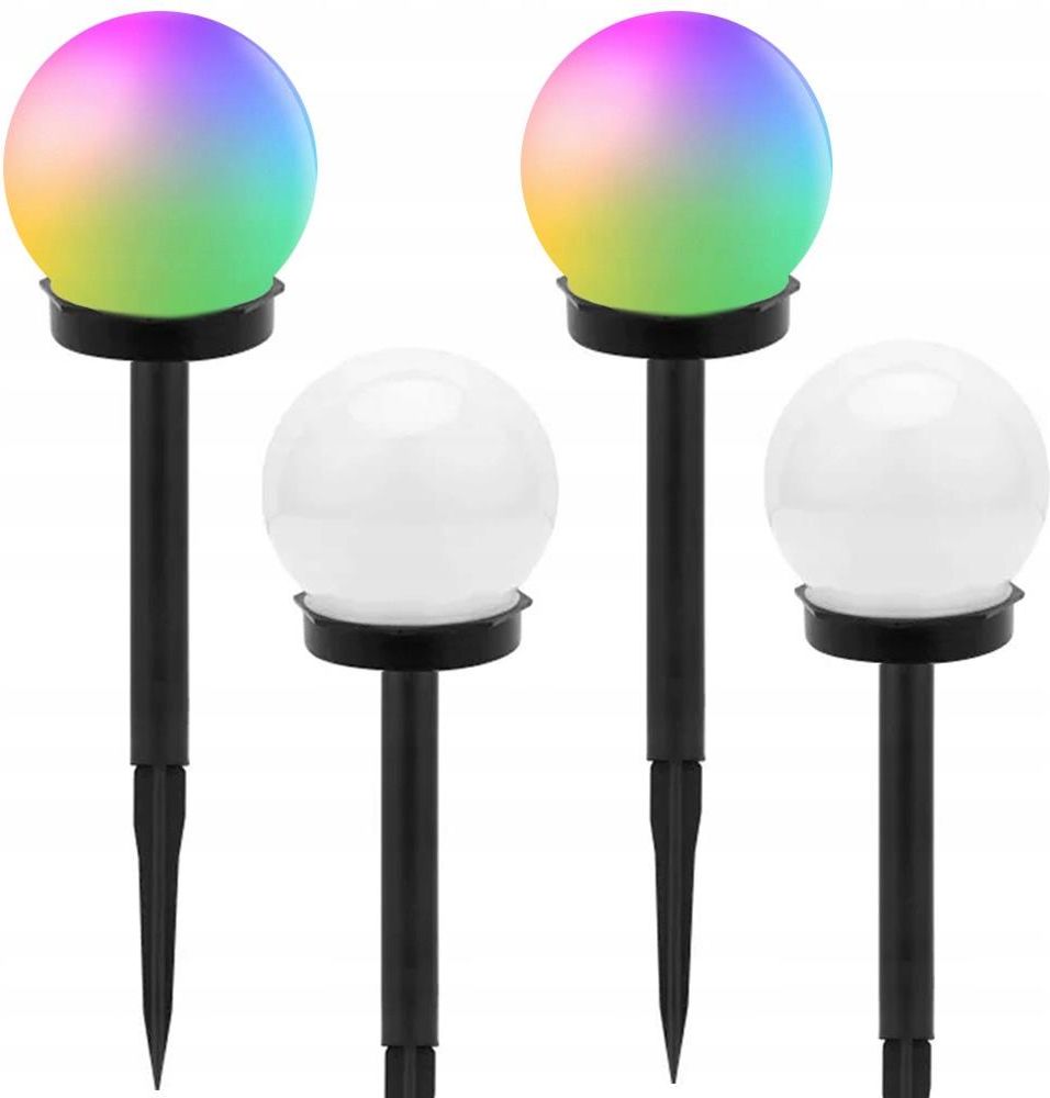 Verk Group 4X Lampa Solarna Ogrodowa Kula Rgb Wbijana 10cm 12284 - Ceny ...