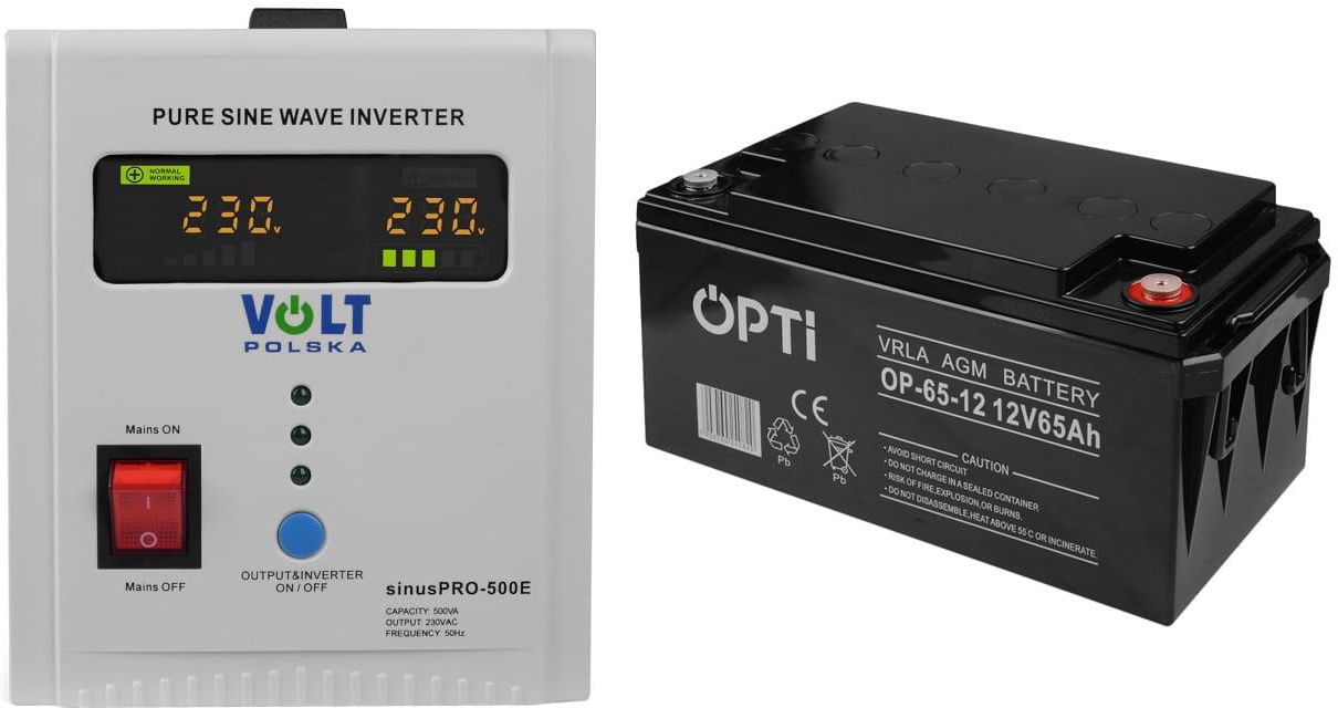 Zasilacz UPS Volt Polska ZestawVolt Sinus Pro 500 E 500VA/350W ...