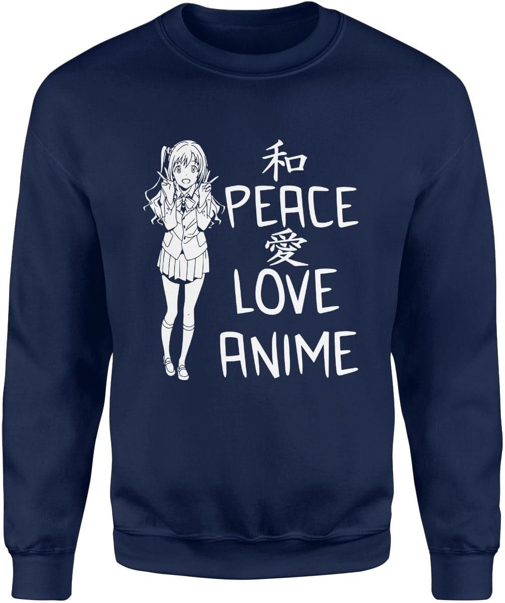 Peace love anime Męska bluza (S, Granatowy) - Ceny i opinie - Ceneo.pl